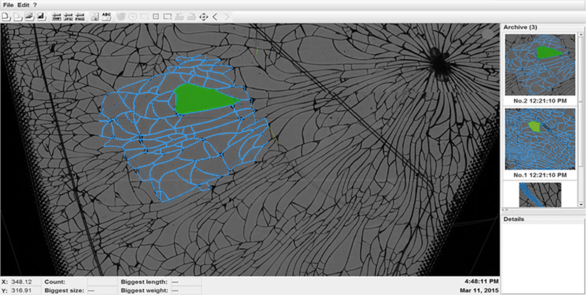 Automatic glass fragmentation image analysis | CulletScanner Softsolution - Glassquality